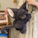 Cute Black Devon Rex Cat Plush