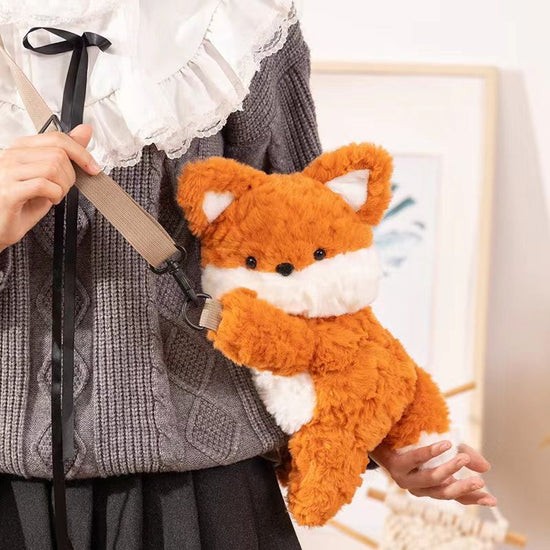 Orange Fluffy Fox Plush Packpack