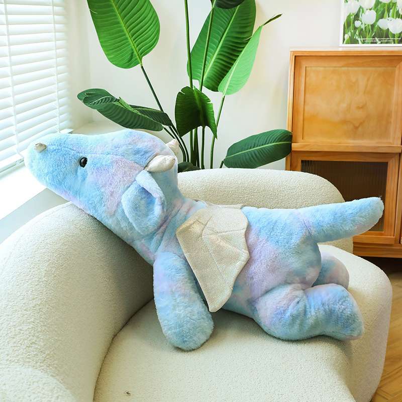 Cute Tie Dye Blue Dragon Plush