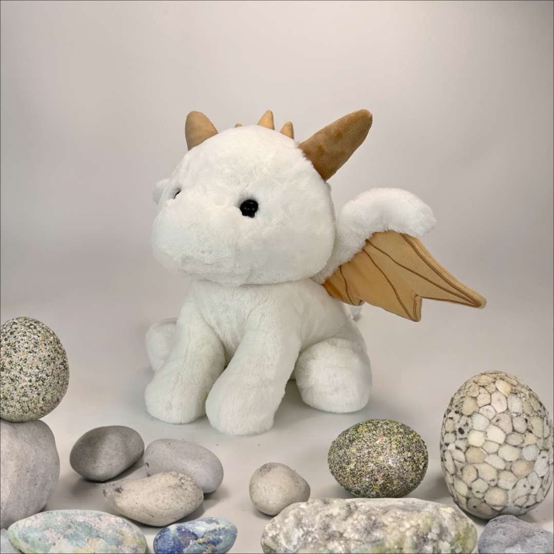 Cute White Baby Dragon Stuffed Animal - PlushThis