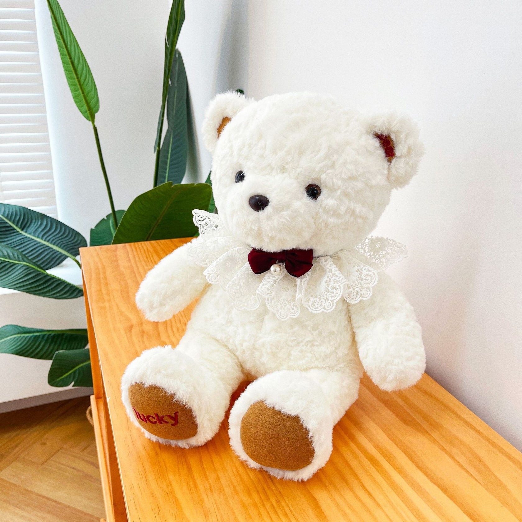 Cute White Teddy Bear Plush – PlushThis| Plushies & Stuffed Animals