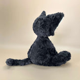 Cute Black Devon Rex Cat Plush