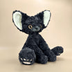 Cute Black Devon Rex Cat Plush