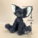 Cute Black Devon Rex Cat Plush