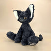 Cute Black Devon Rex Cat Plush