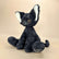 Cute Black Devon Rex Cat Plush