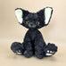 Cute Black Devon Rex Cat Plush
