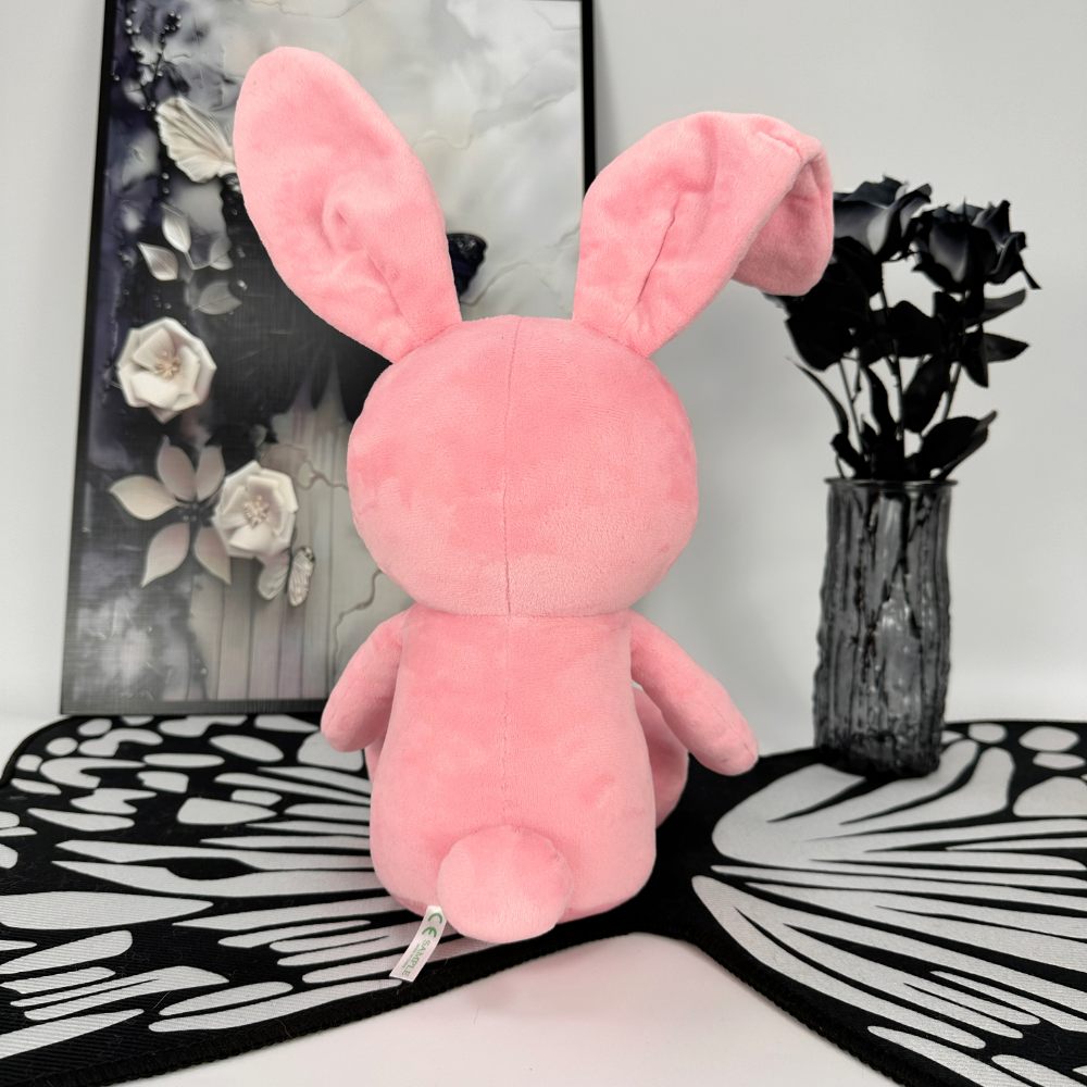 Emo Pink Bunny Stuffed Animal with Crossed Eyes – PlushThis| Plushies & Stuffed Animals