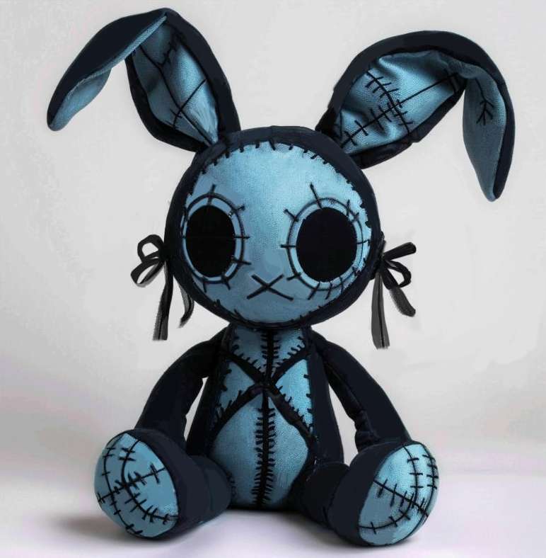 Goth Voodoo Blue Bunny Plush - PlushThis
