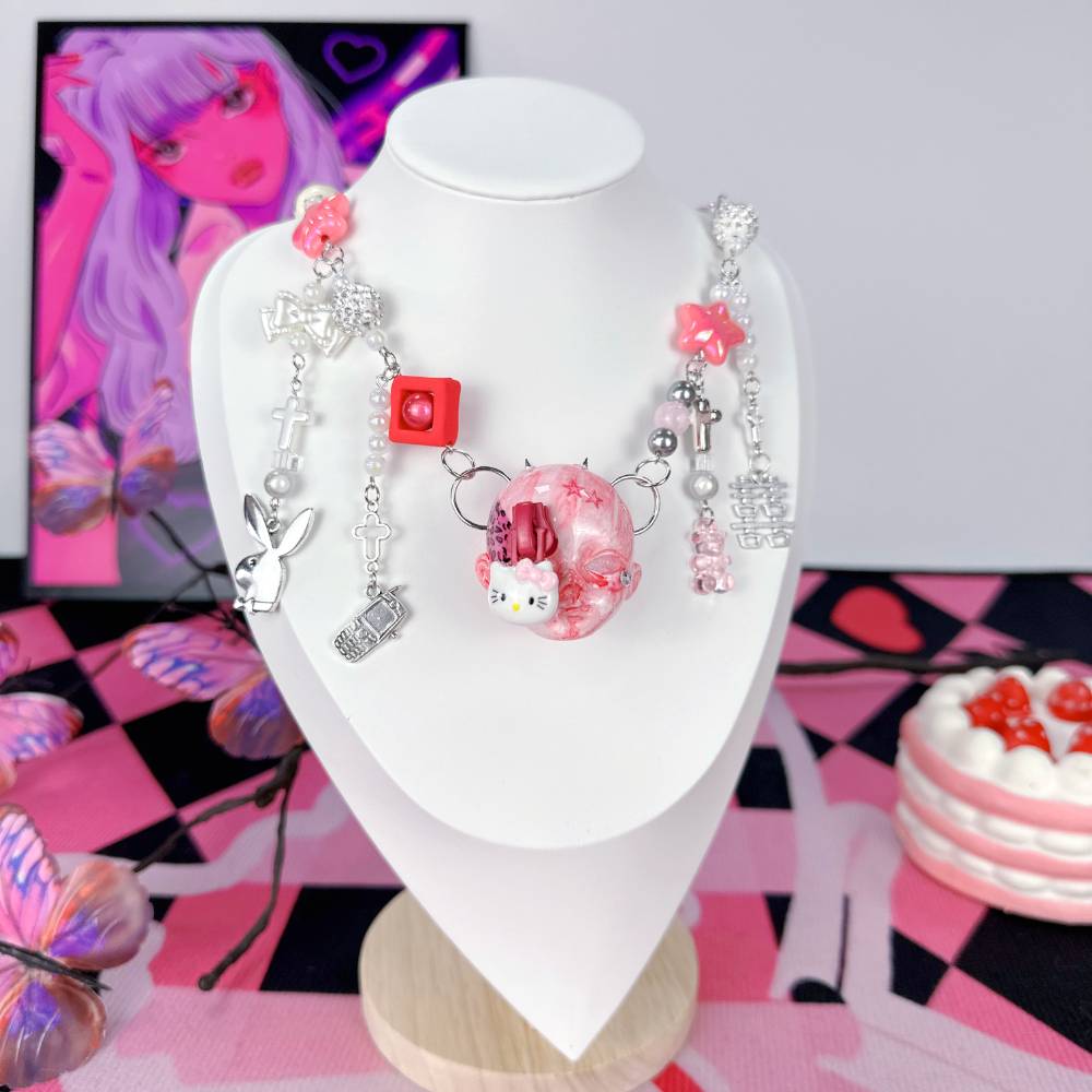 Y2K Doll Cute Fusion Pink Choker – PlushThis| Plushies & Stuffed Animals