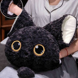 Cute Black Devon Rex Cat Plush