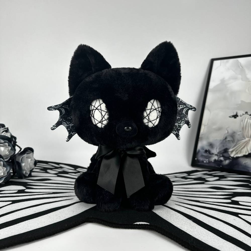 Vampire Goth Black Cat Plush – PlushThis| Plushies & Stuffed Animals