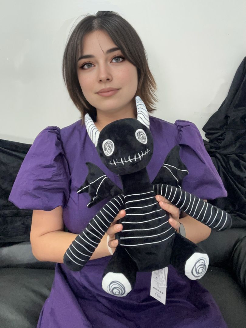 Goth Black and White Dizzy Dragon Plush – PlushThis| Plushies & Stuffed Animals