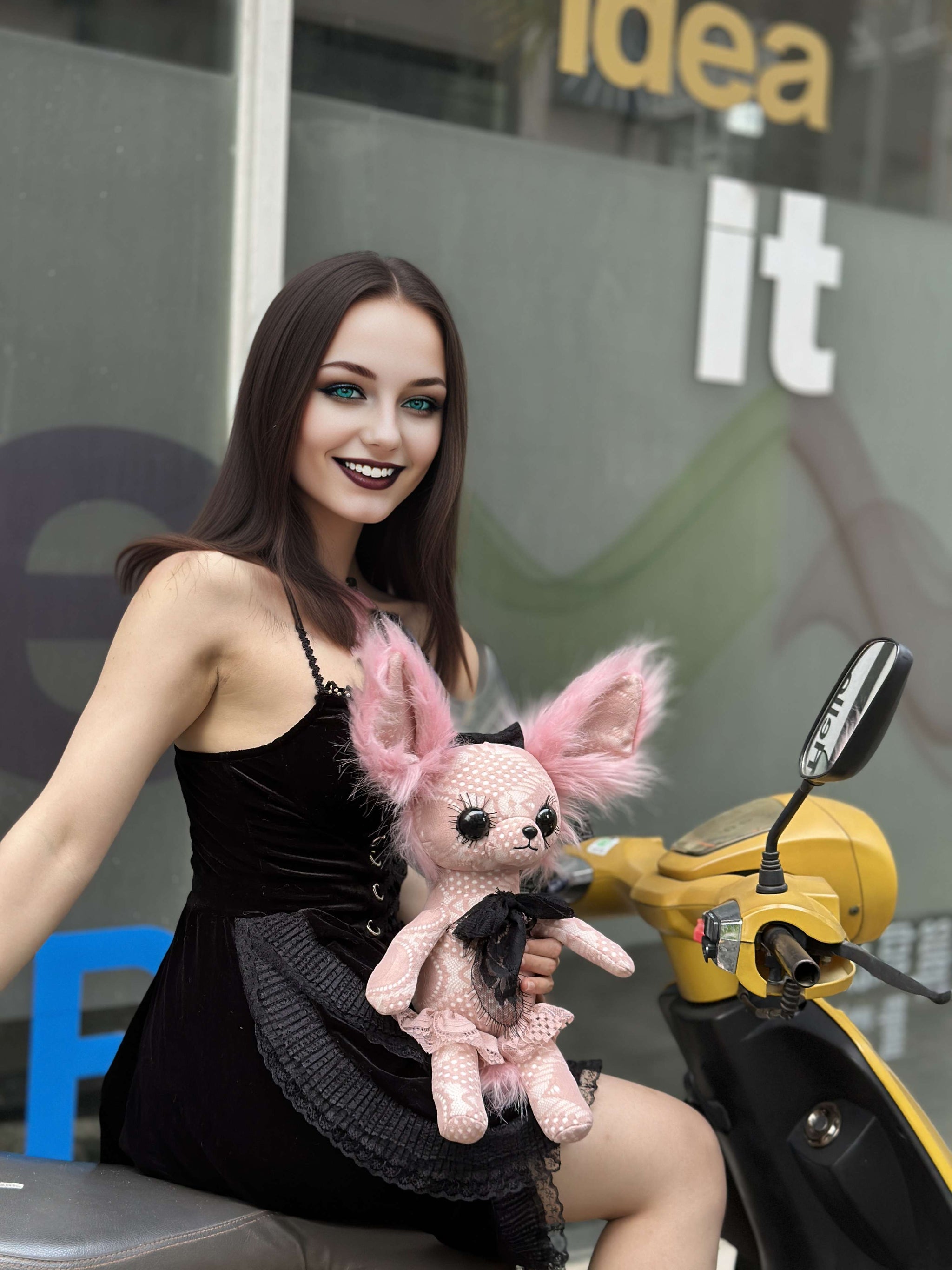 Kawaii Emo Pink Fennec Fox Stuffed Animal - PlushThis