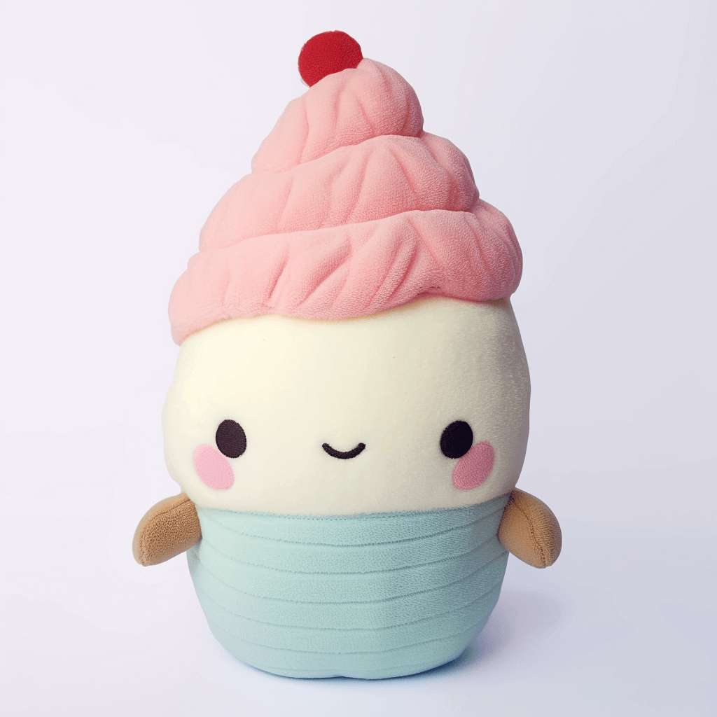 Cute Pink Ice Cream Plush Toy - PlushThis| Plushies & Stuffed Animals