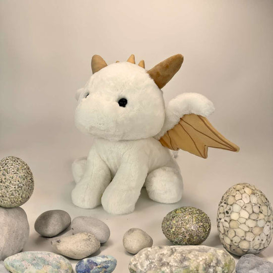 Cute white baby dragon stuffed animal